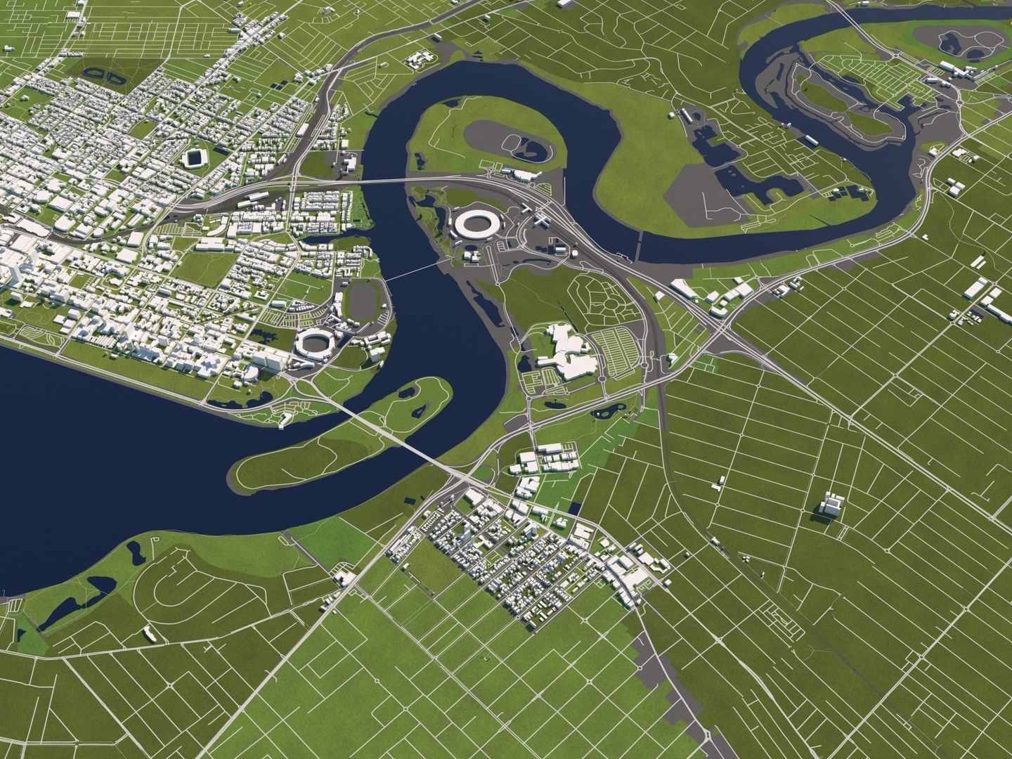 Perth Australia 50x50km 3D City Map 3D model | CGTrader