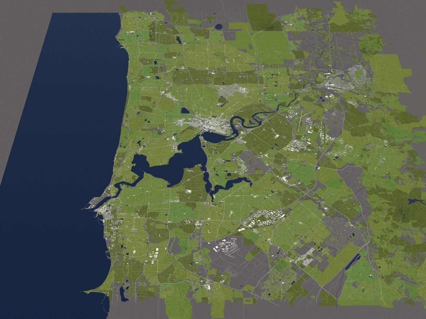 Perth Australia 50x50km 3D City Map 3D model | CGTrader