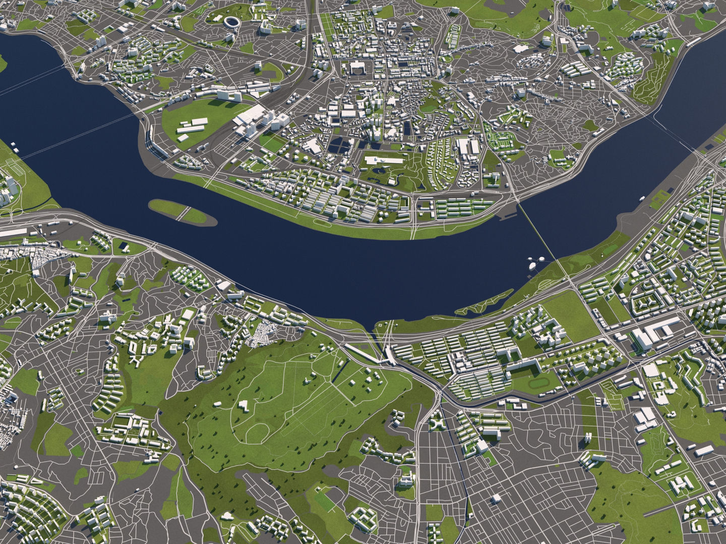 Seoul South Korea 50x50km 3D City Map 3D model | CGTrader