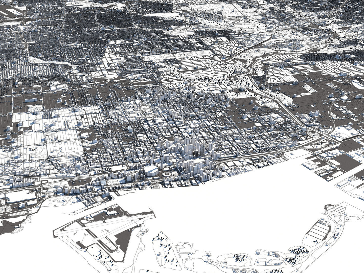 Toronto Canada 50x50km 3D City Map 3D model | CGTrader