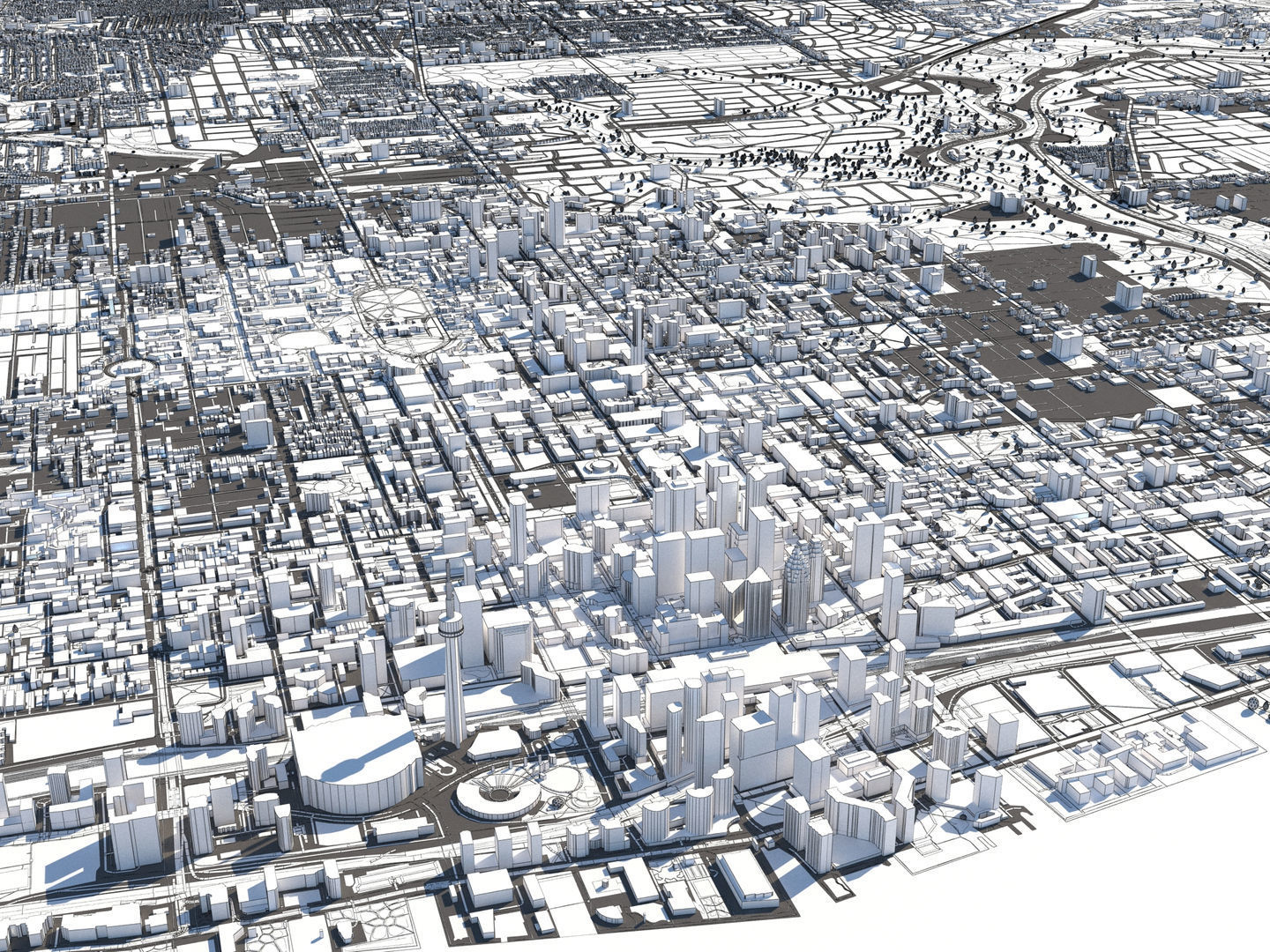 Toronto Canada 50x50km 3D City Map 3D model | CGTrader
