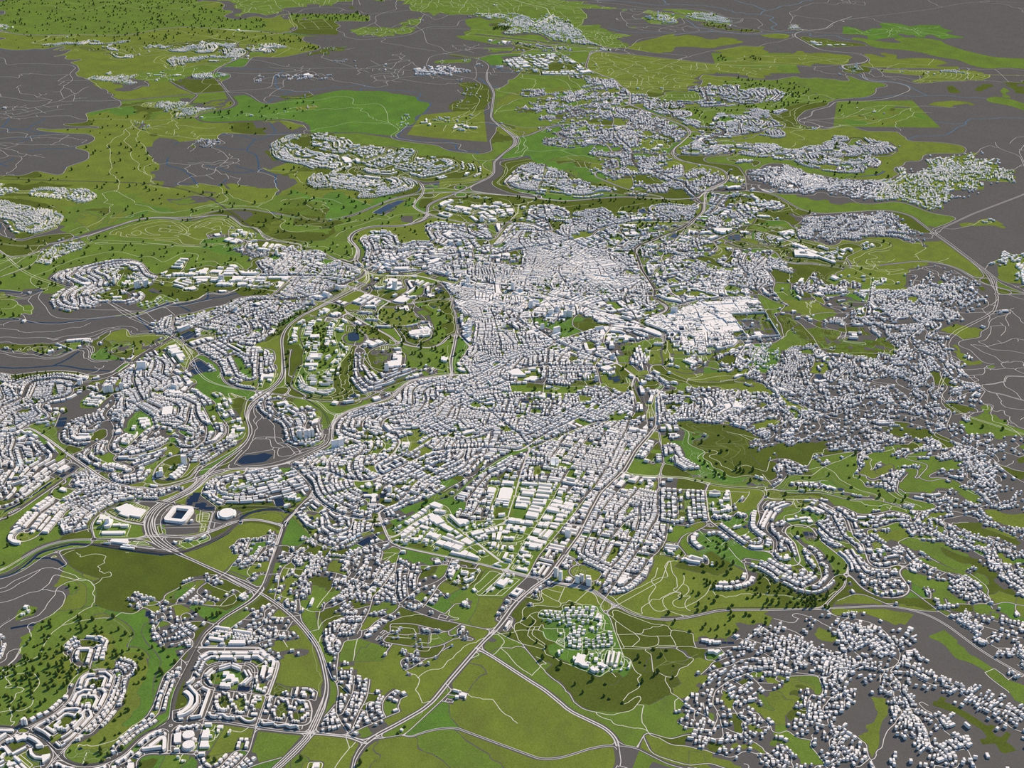 Jerusalem Israel 50x50km 3D City Map 3D model | CGTrader