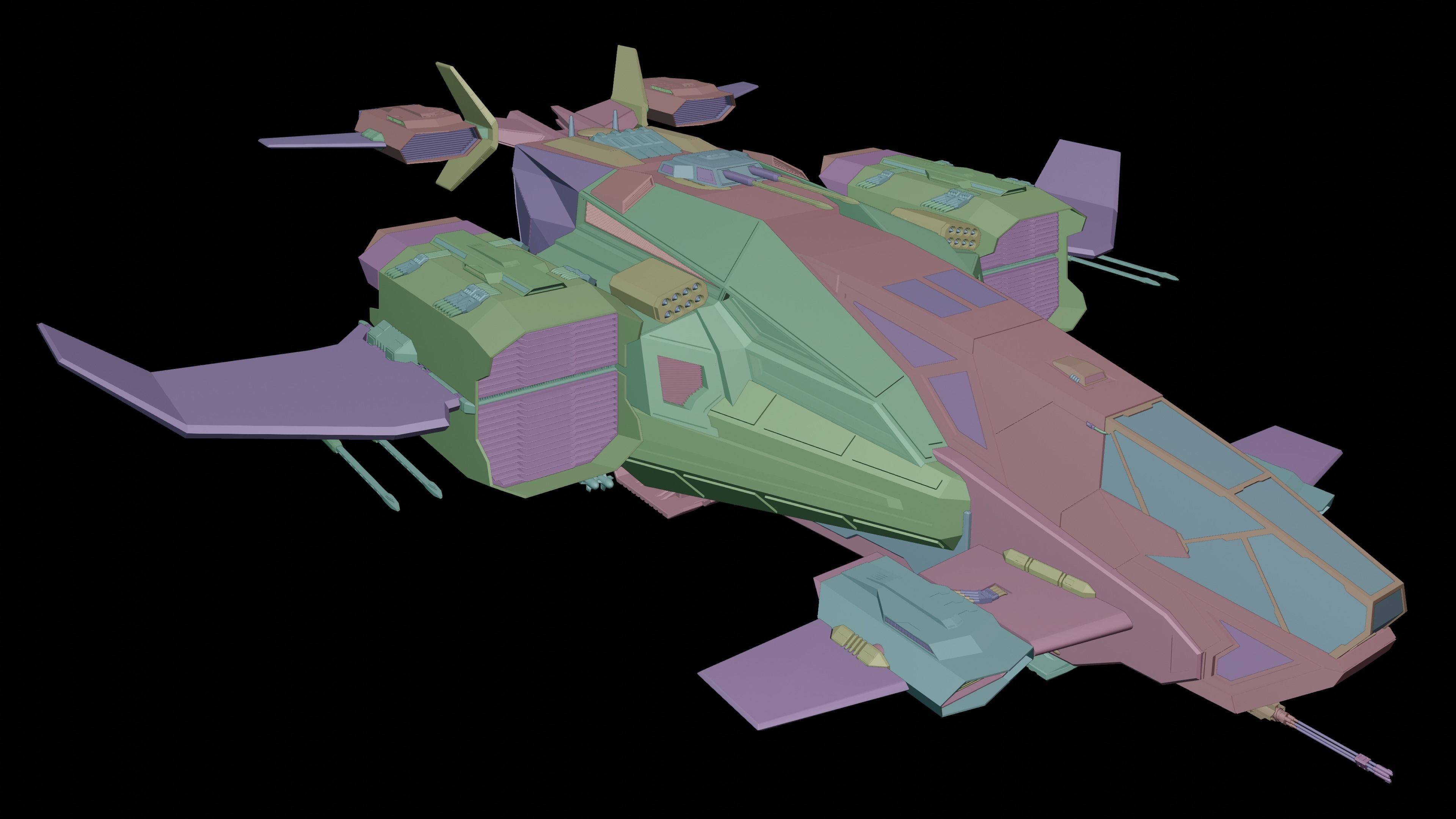 Dropship spaceship 3D model animated rigged | CGTrader