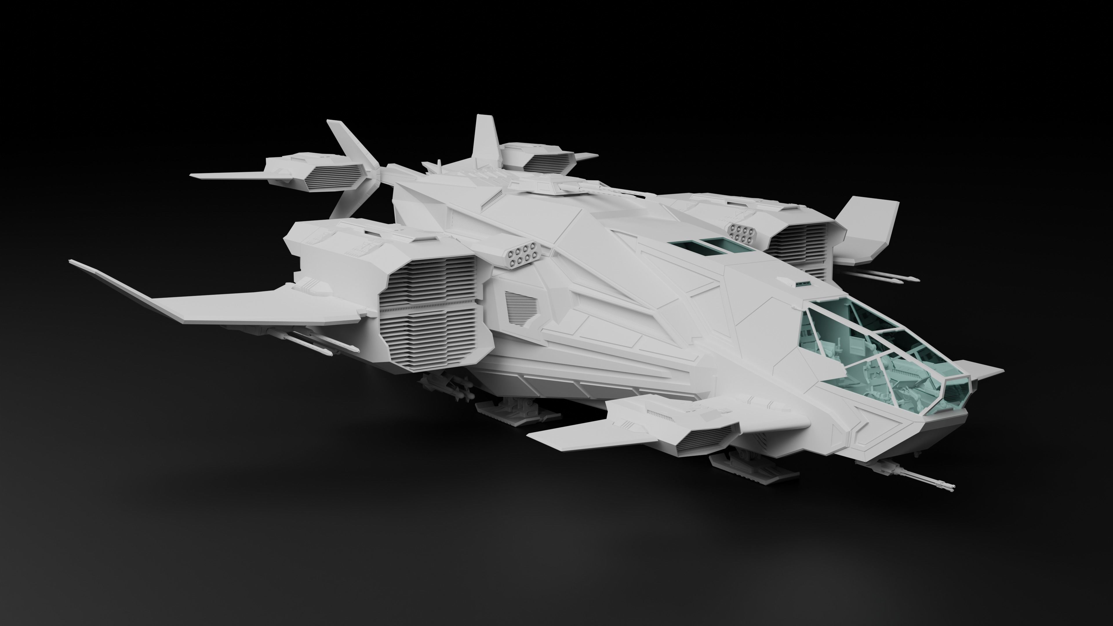 Dropship spaceship 3D model animated rigged | CGTrader