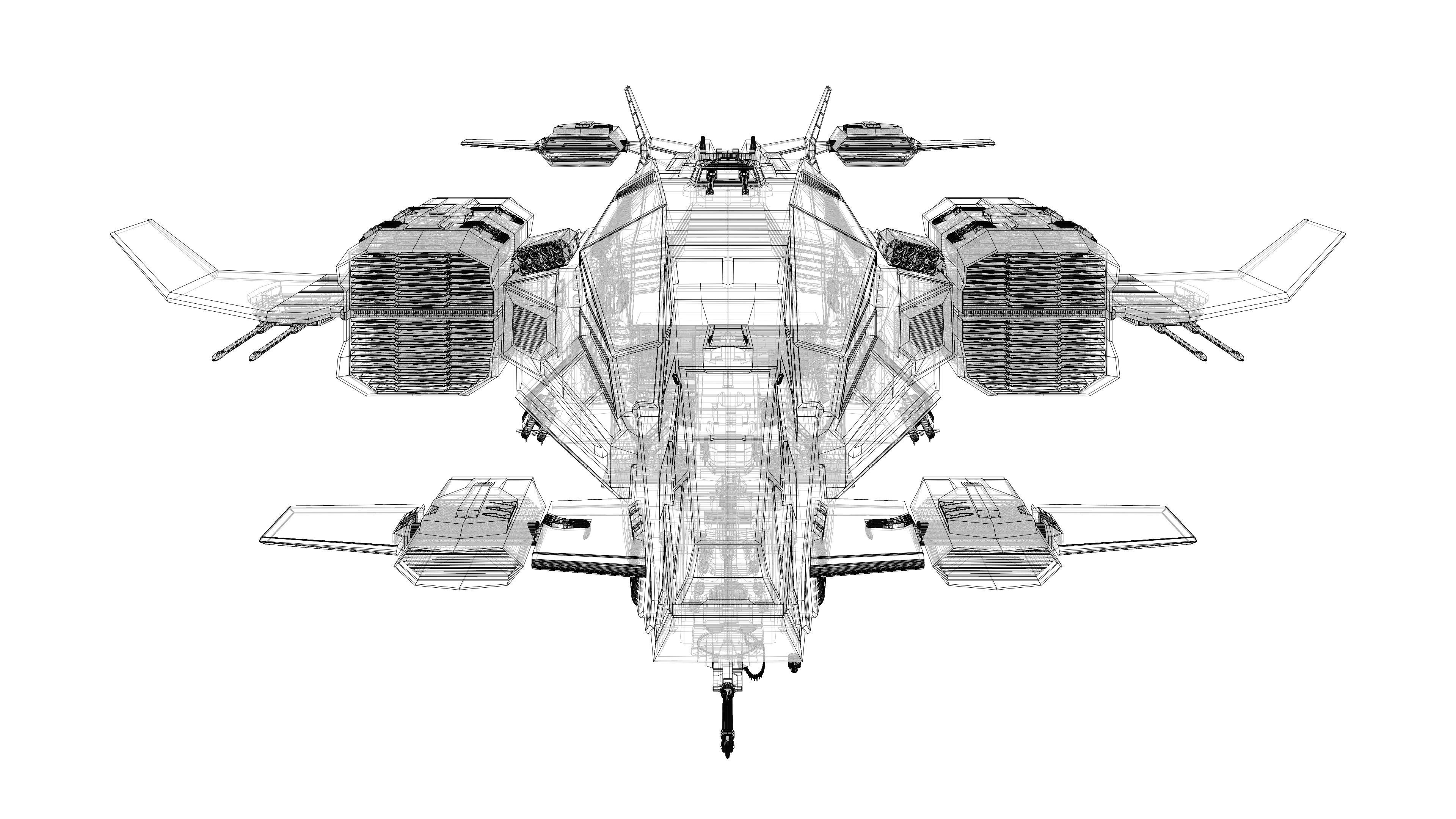 Dropship spaceship 3D model animated rigged | CGTrader