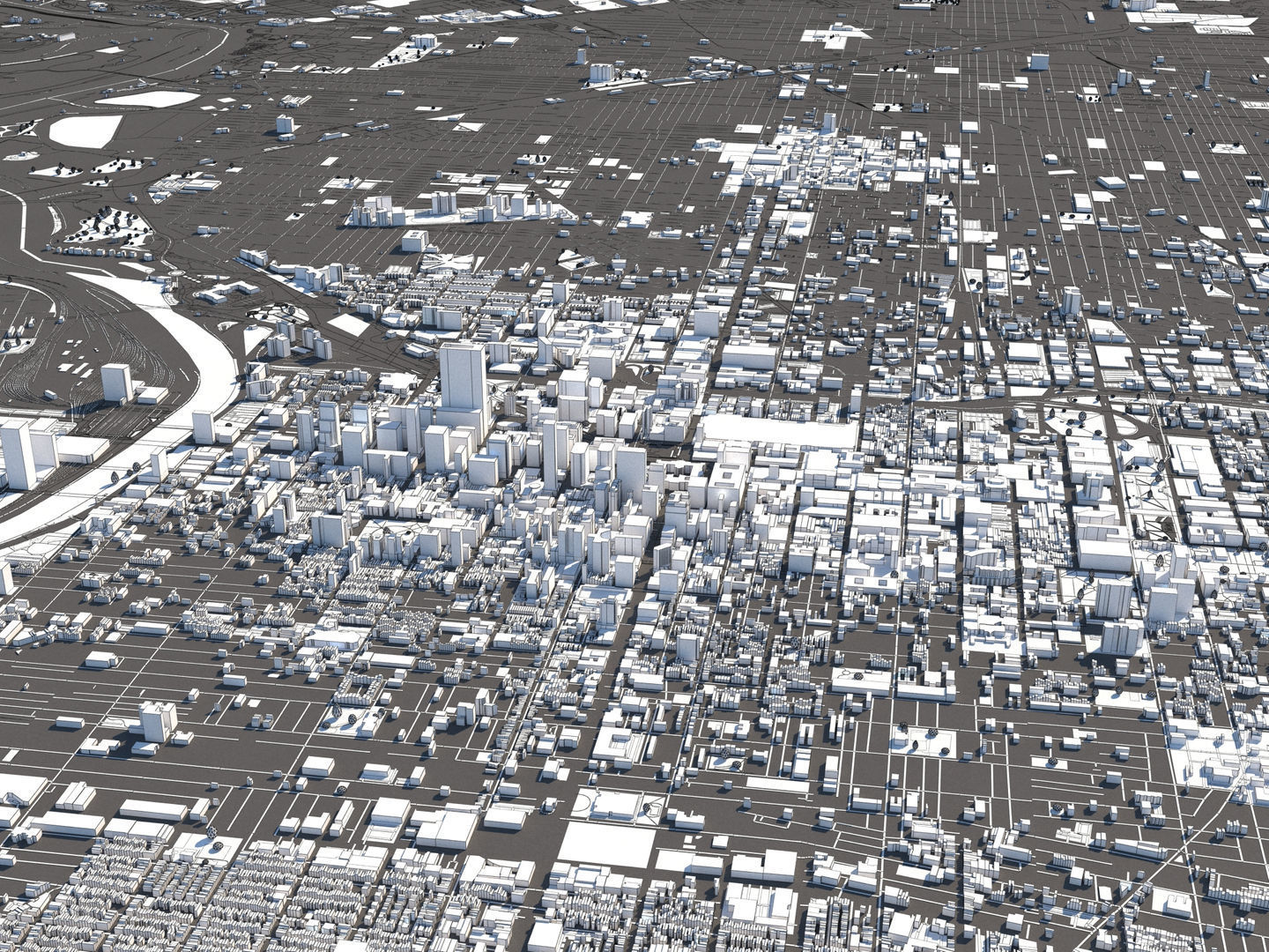 Philadelphia 50x50km 3D City Map 3D model | CGTrader