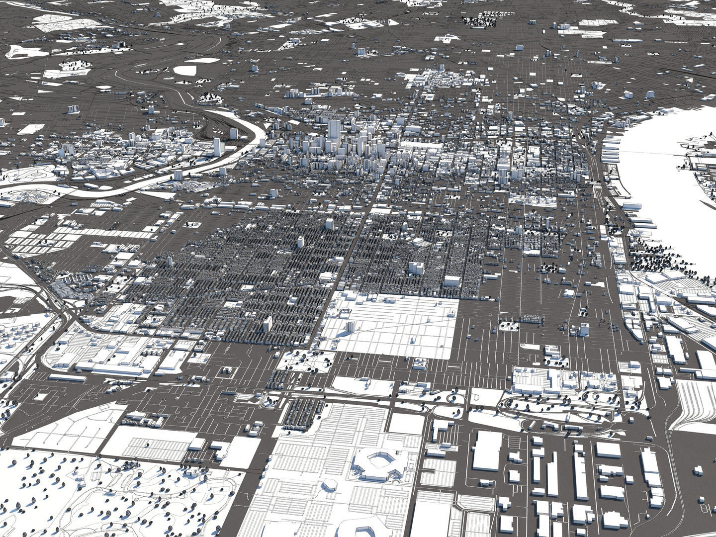 Philadelphia 50x50km 3D City Map 3D model | CGTrader