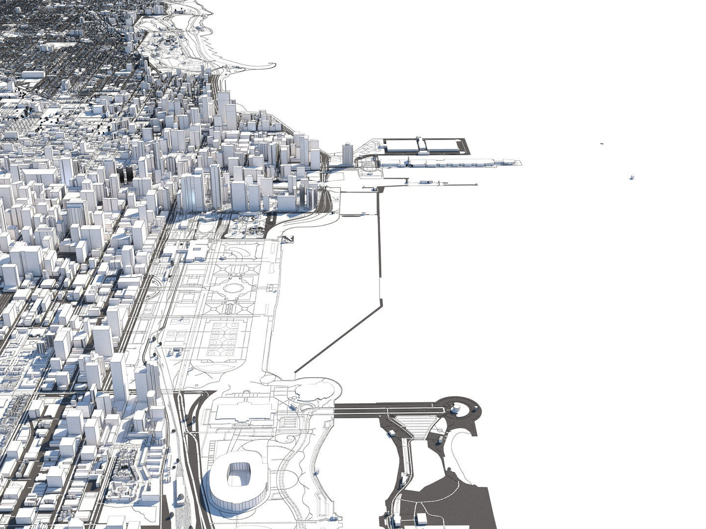 Chicago 50x50km 3D City Map 3D model | CGTrader