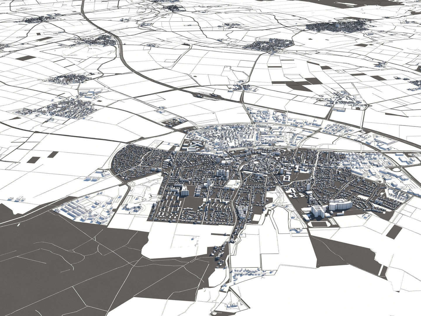 Bonn Germany 50x50km 3D City Map 3D model | CGTrader