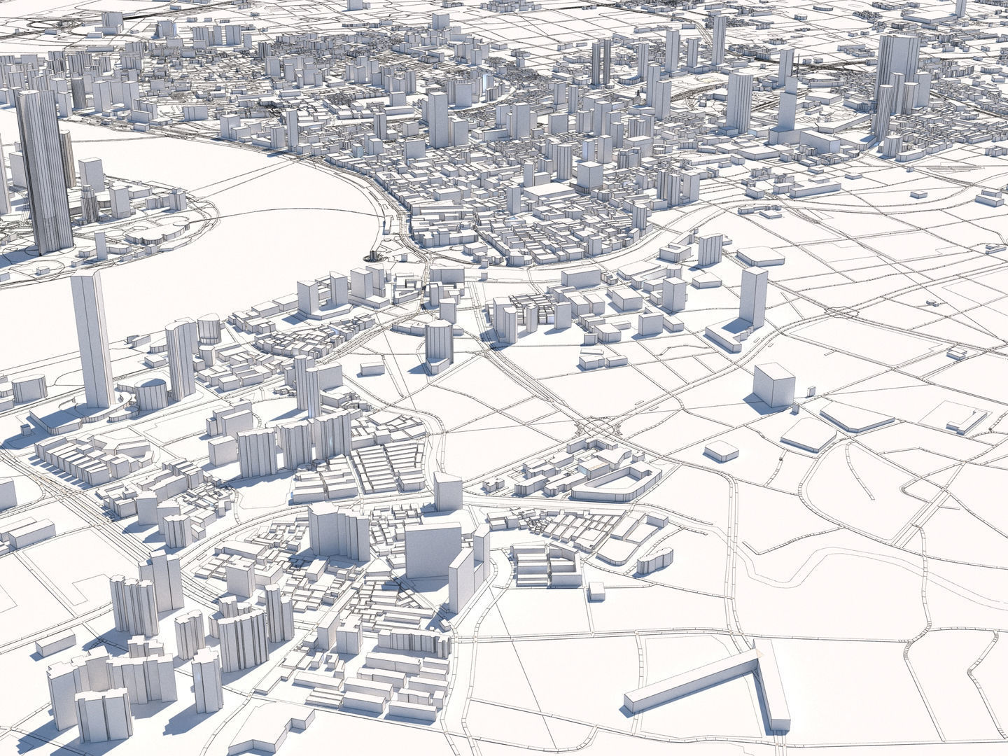 Shanghai China 30x30km 3D City Map 3D model | CGTrader