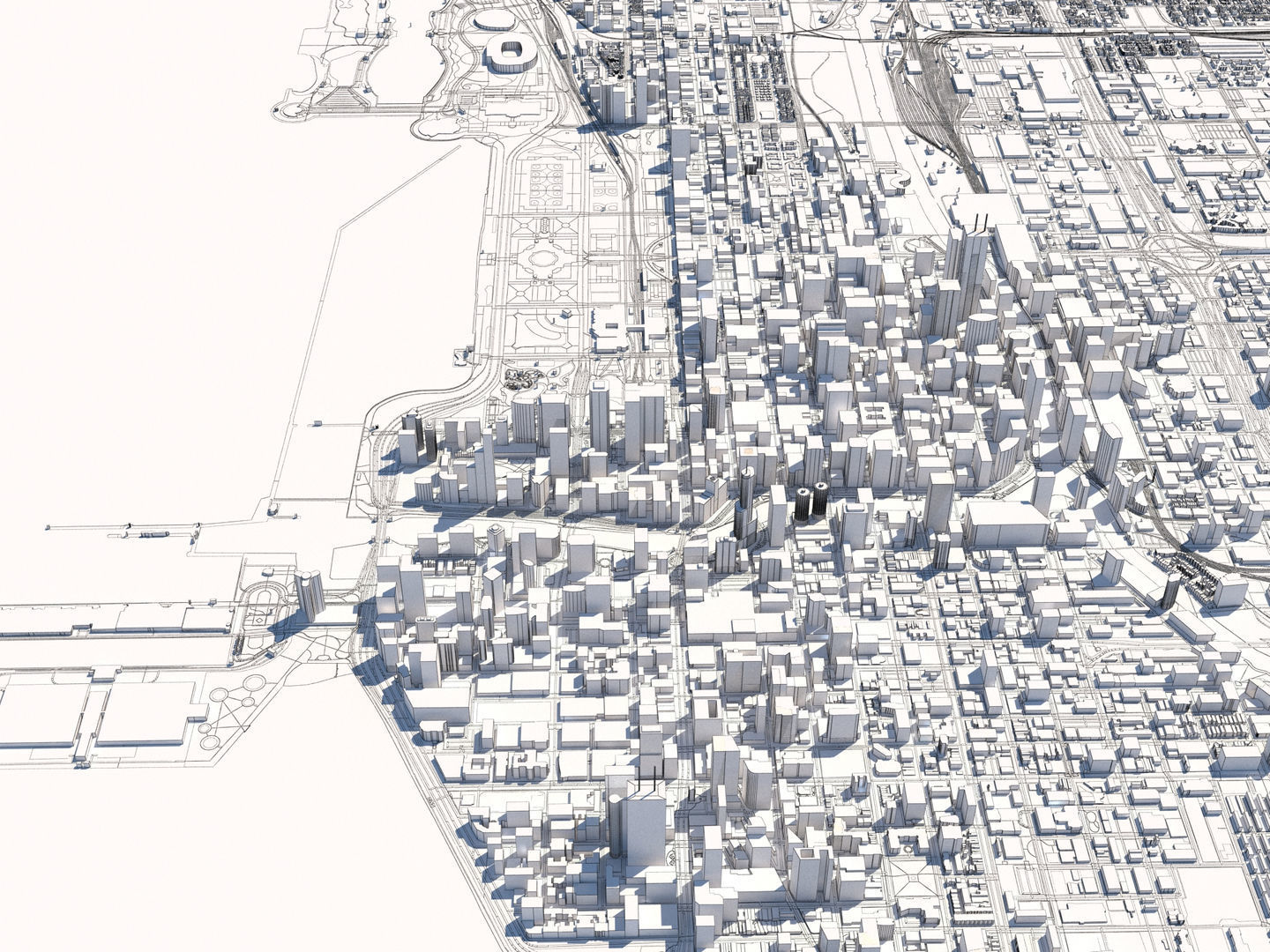 Chicago Illinois USA 25x25km 3D City Map 3D model | CGTrader