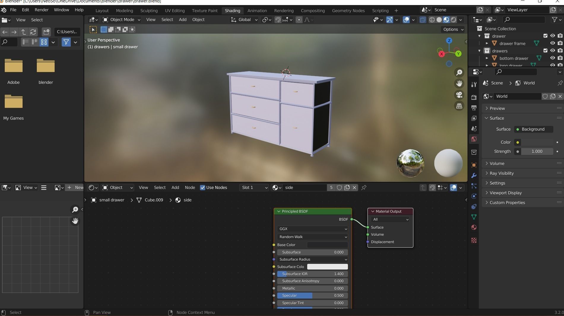 Metal frame drawer 3D model | CGTrader