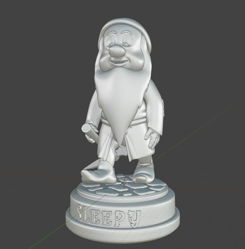 Sleepy the Dwarf 3D model 3D printable | CGTrader