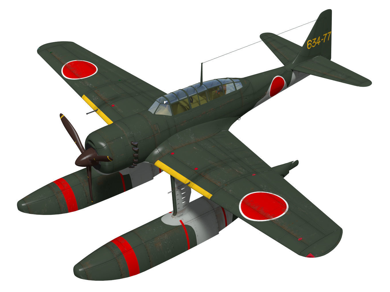 Aichi E16A zuiun Type11 Paul 3D model | CGTrader