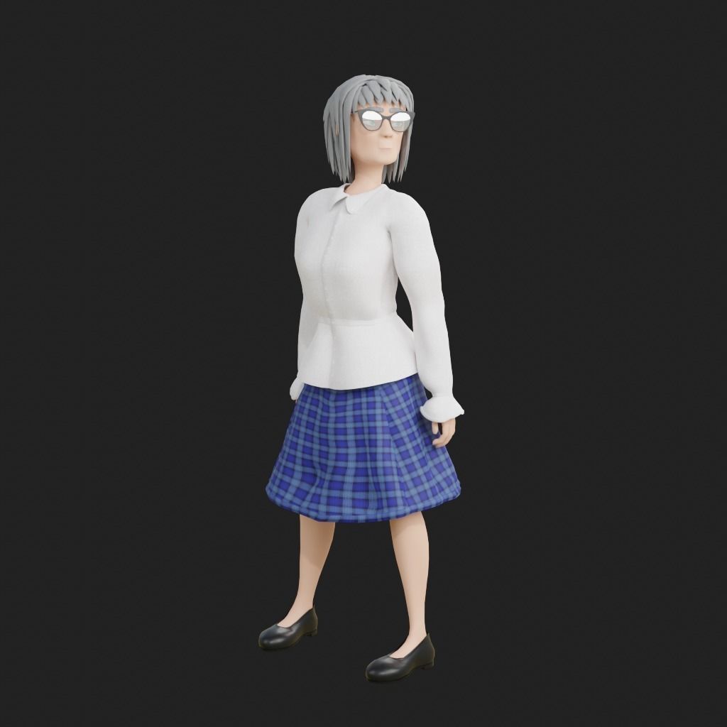 Stylized Customizable Avatar - Female - FREE free VR / AR / low-poly 3D model animated rigged ...
