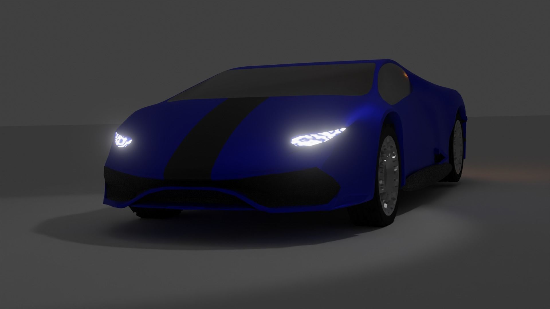 3D model blue car low poly VR / AR / low-poly | CGTrader