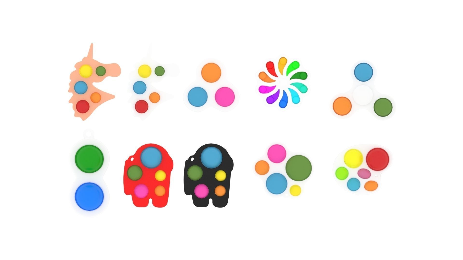 Simple Dimples Set 3D model | CGTrader