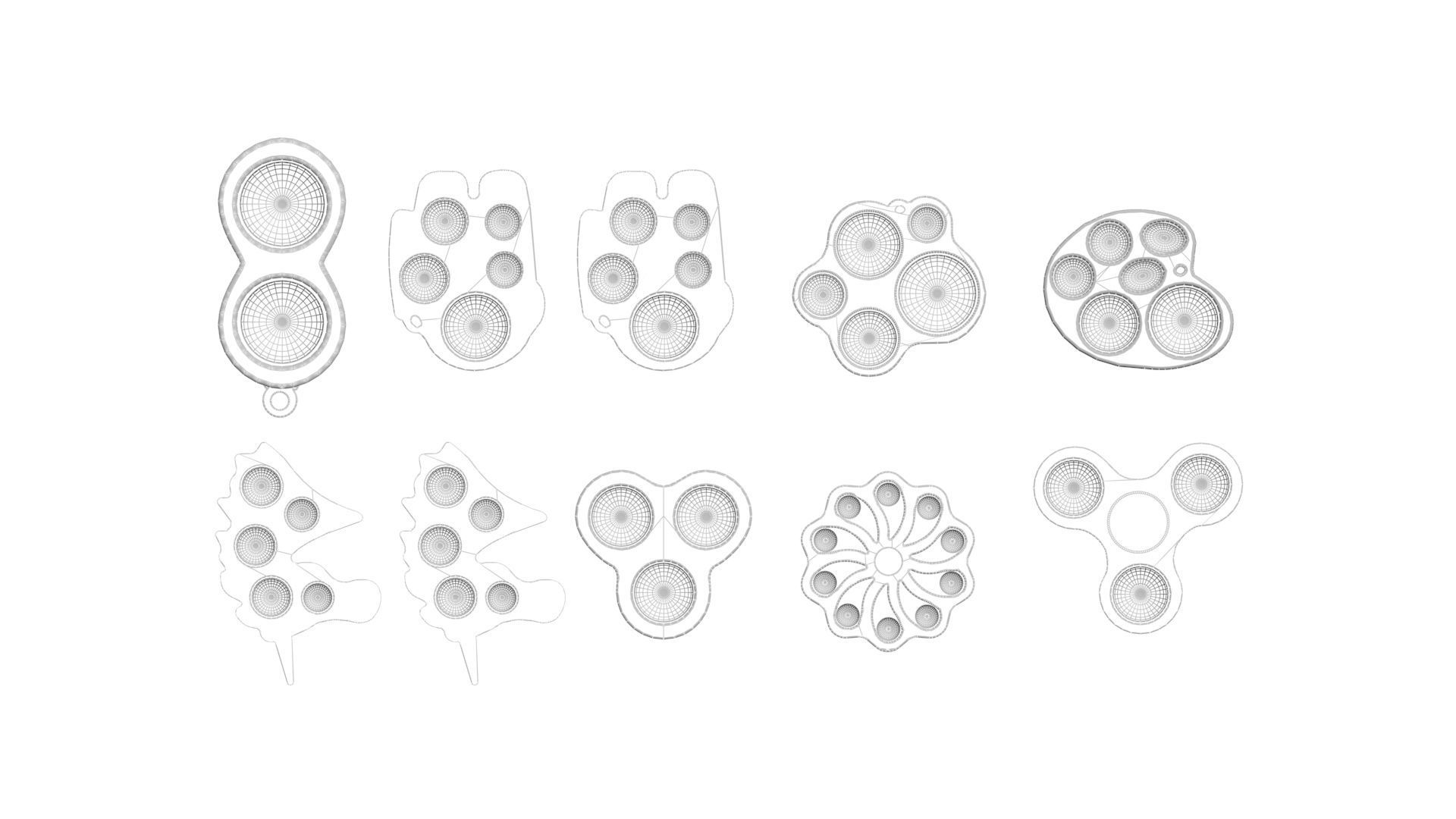 Simple Dimples Set 3D model | CGTrader