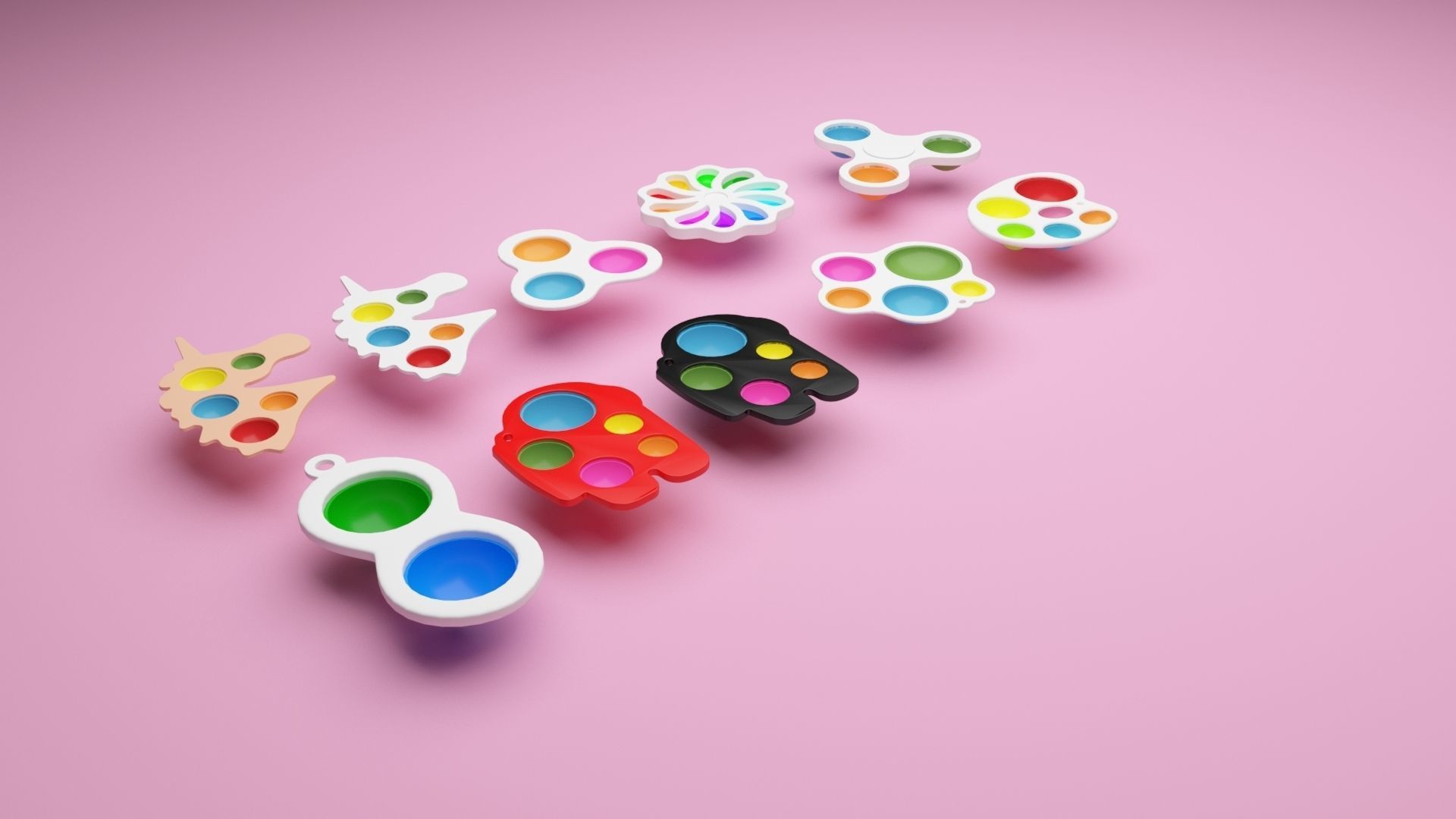 Simple Dimples Set 3D model | CGTrader