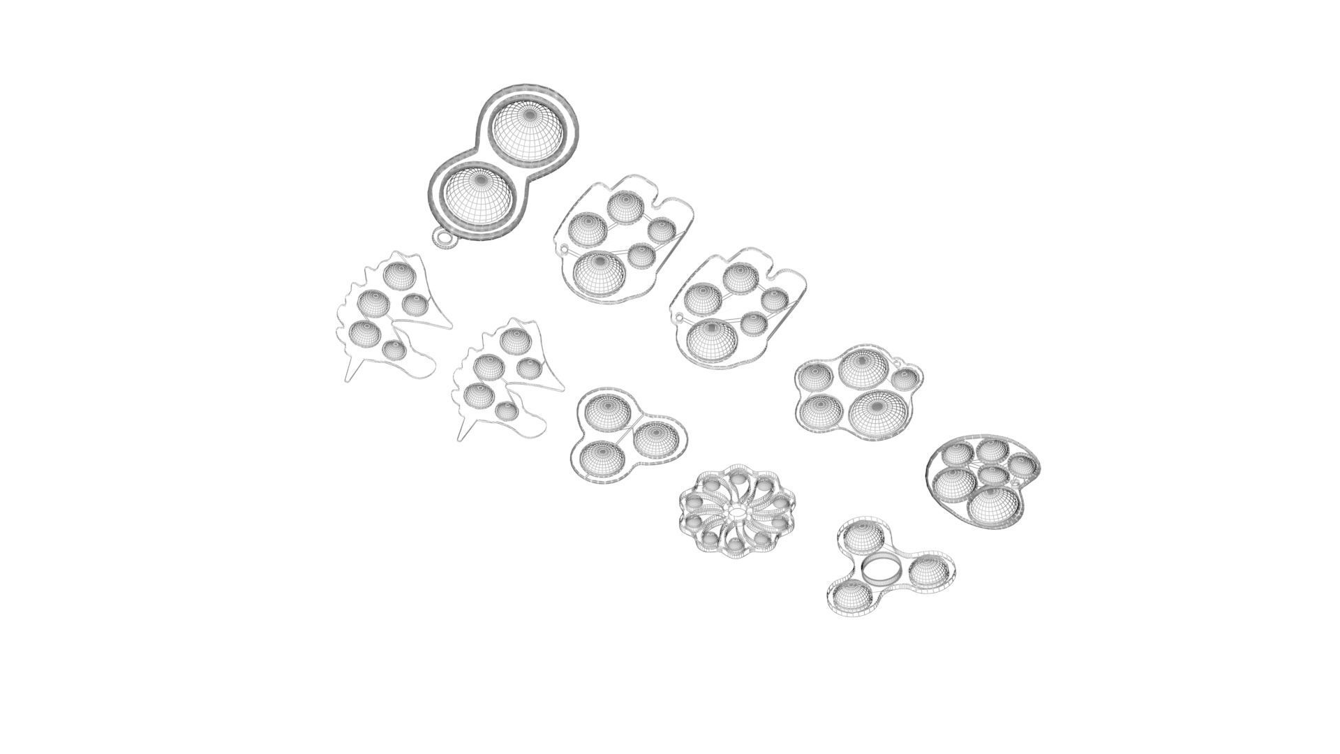 Simple Dimples Set 3D model | CGTrader