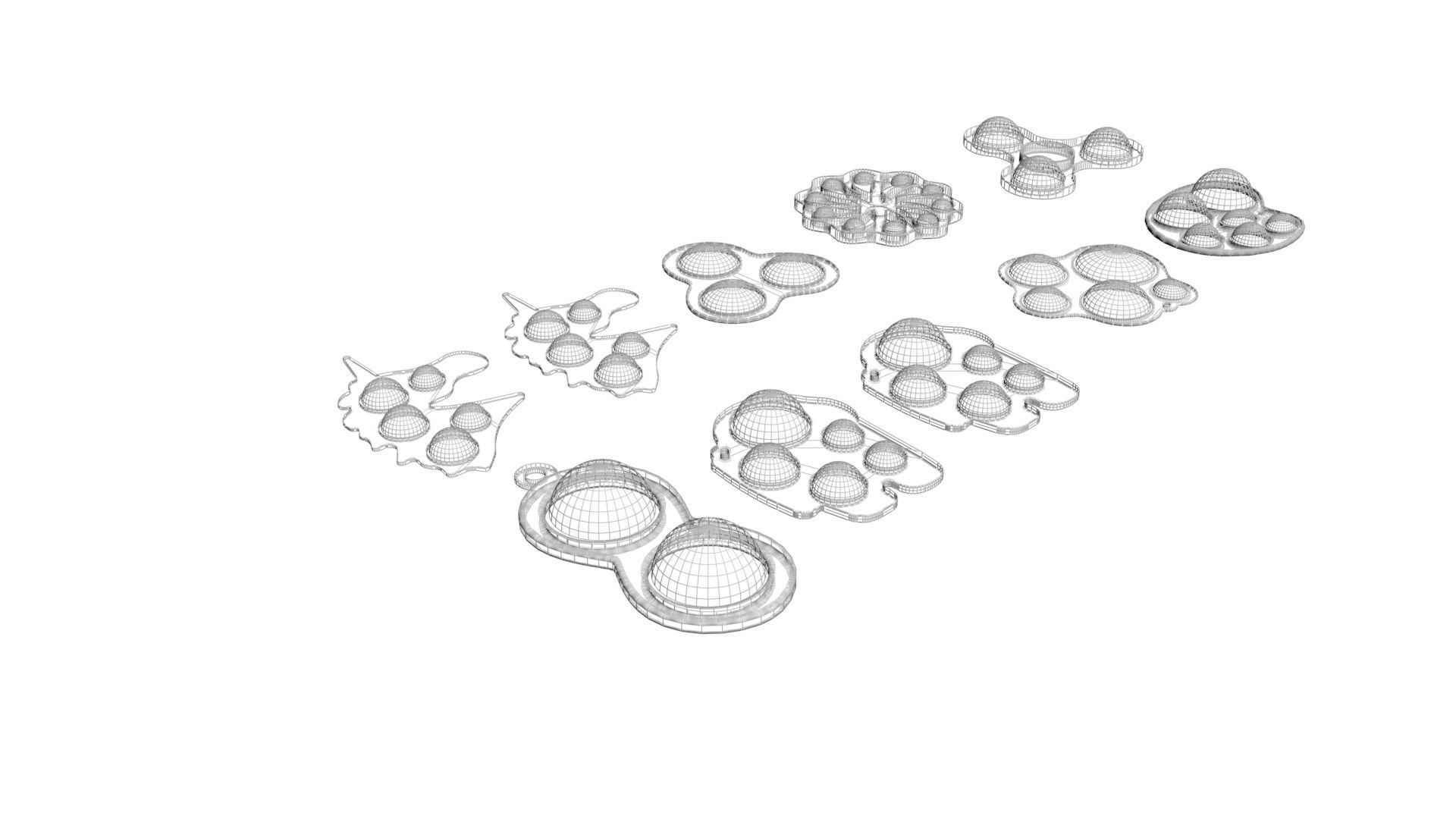 Simple Dimples Set 3D model | CGTrader