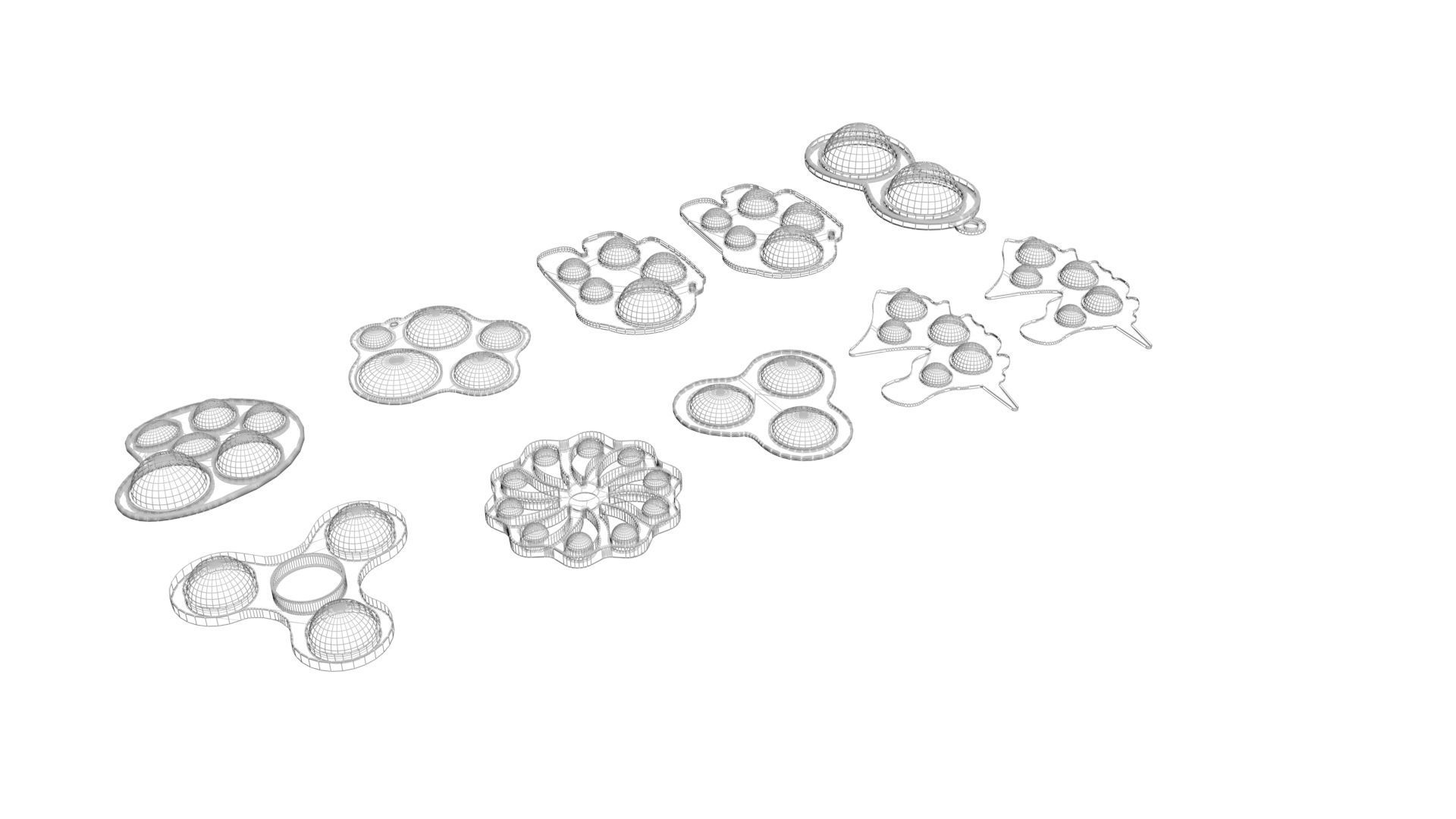 Simple Dimples Set 3D model | CGTrader