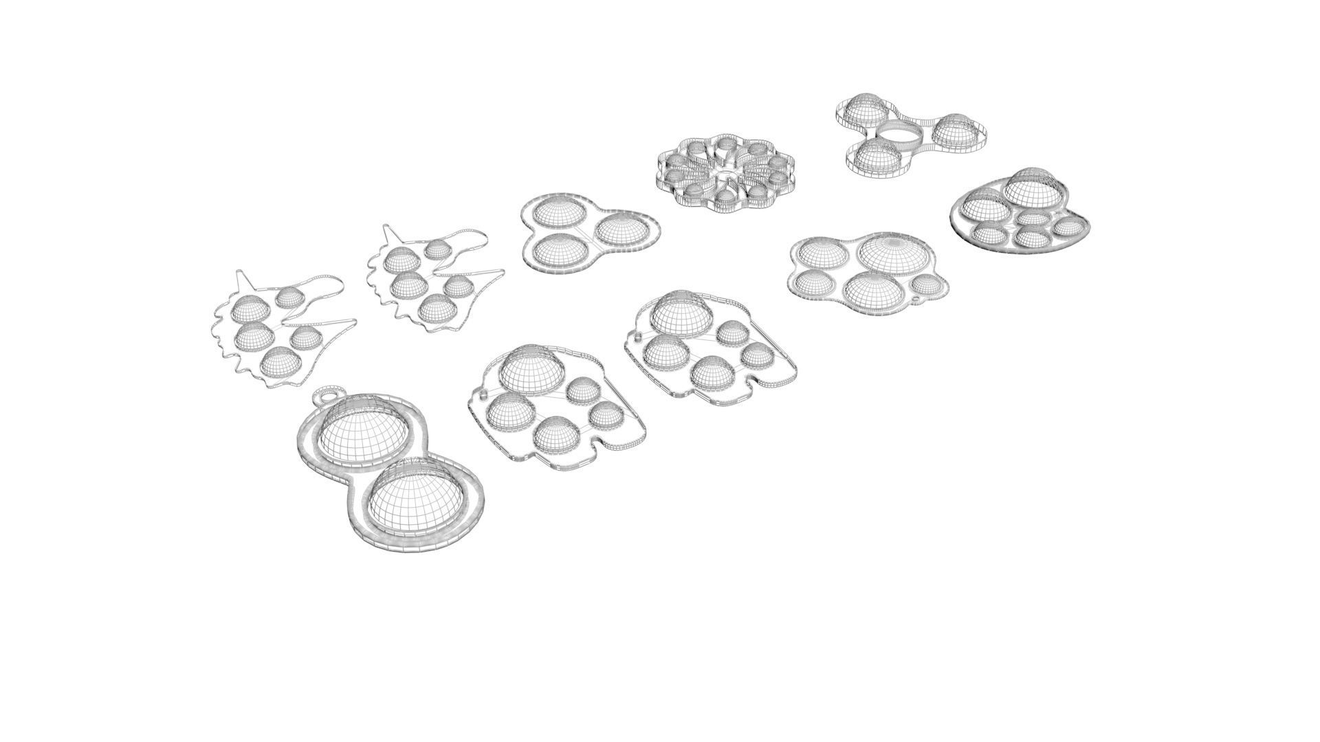 Simple Dimples Set 3D model | CGTrader