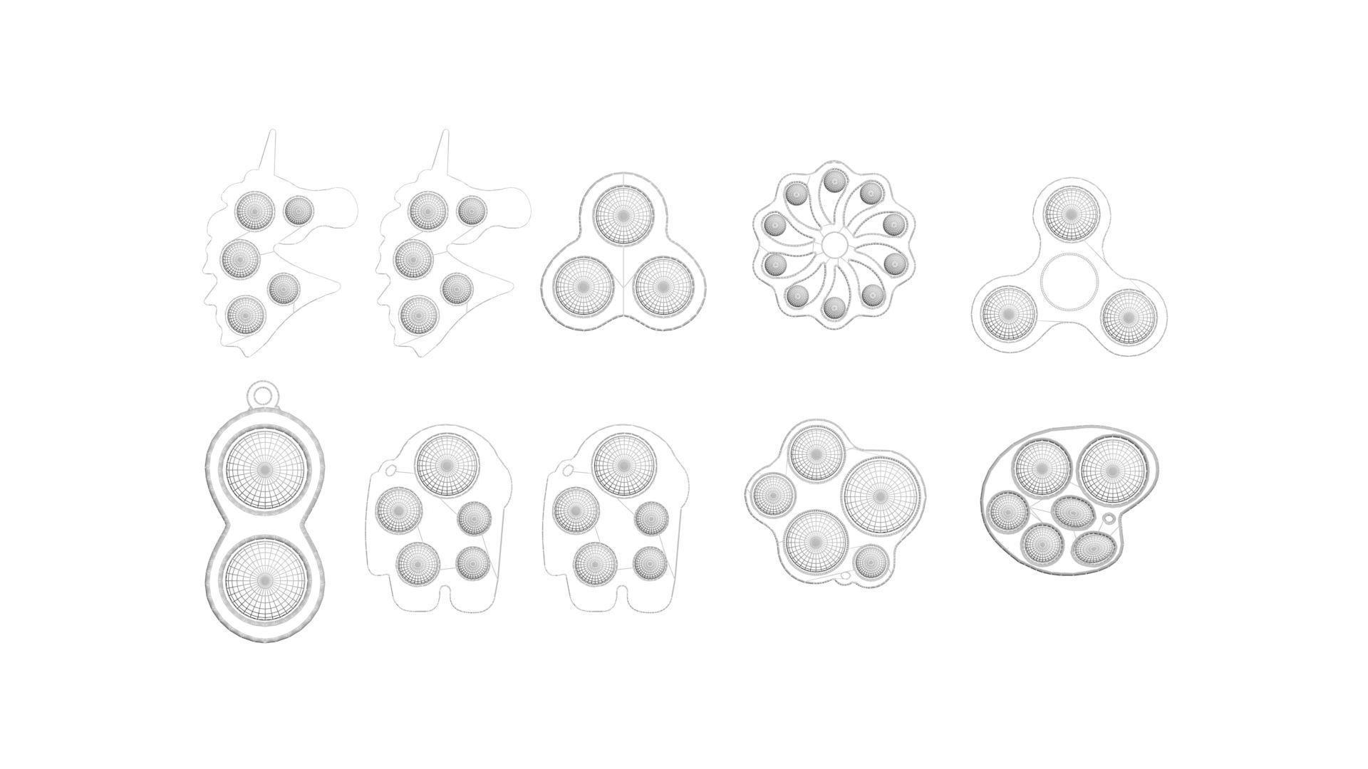 Simple Dimples Set 3D model | CGTrader