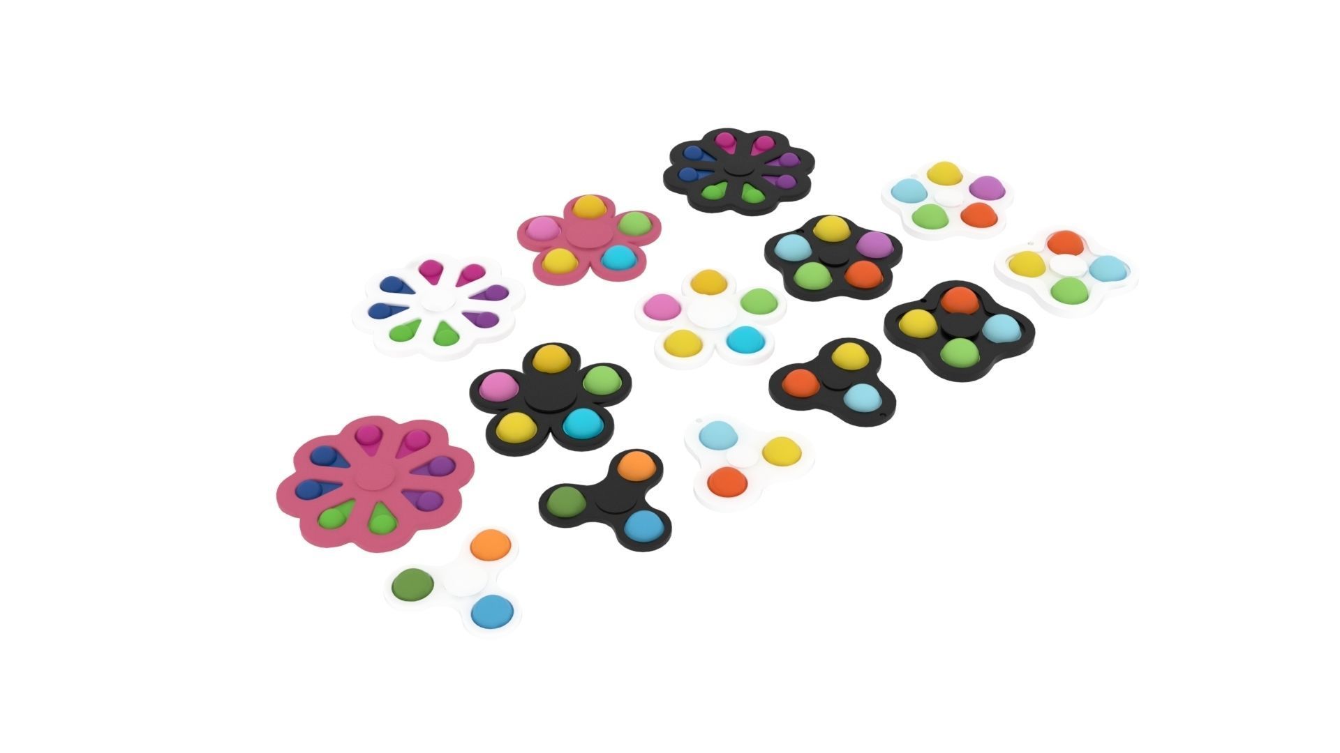 Spinner Simple Dimples Set 3D model | CGTrader