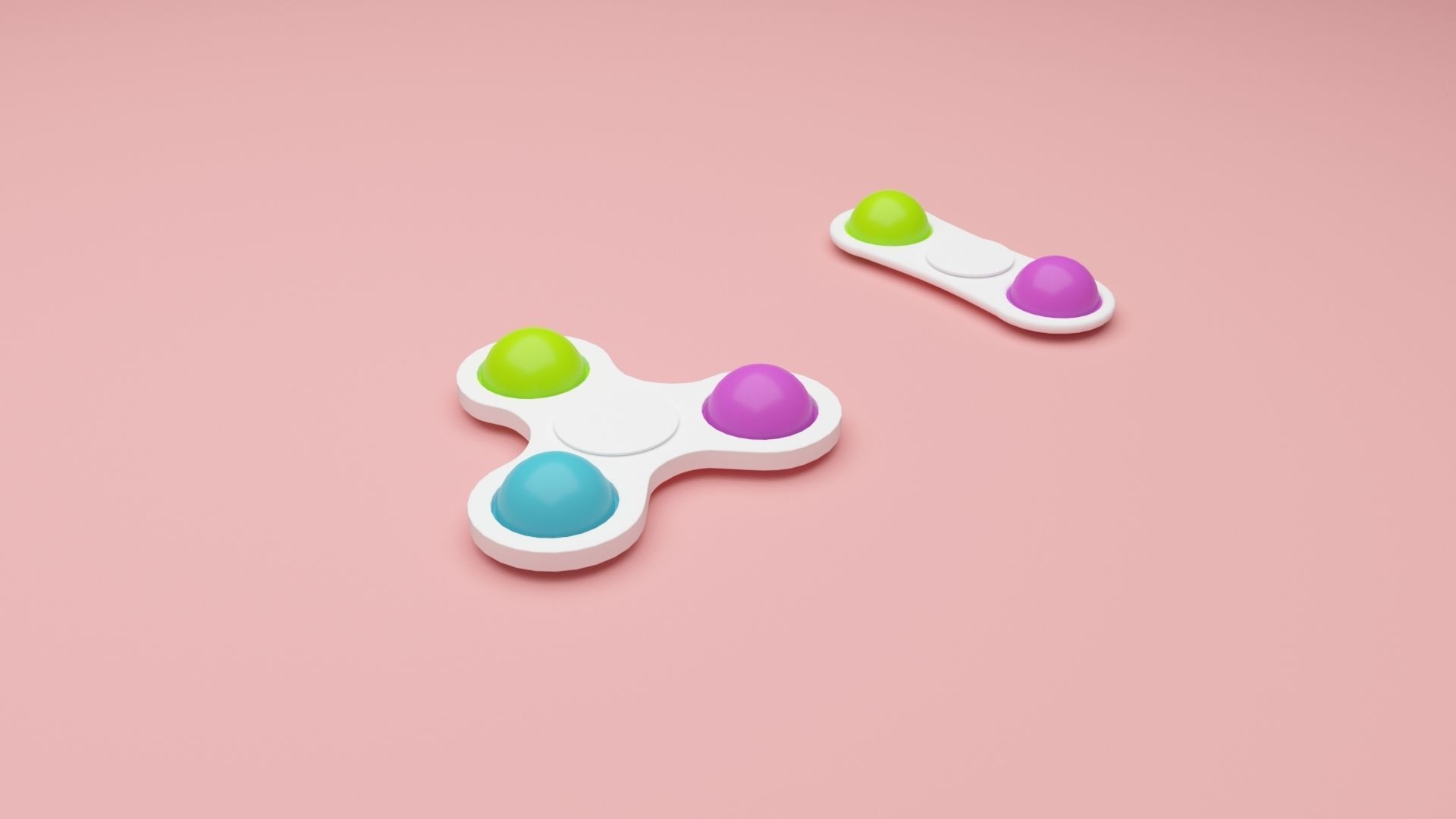 Spinner Simple Dimples Set 3D model animated | CGTrader