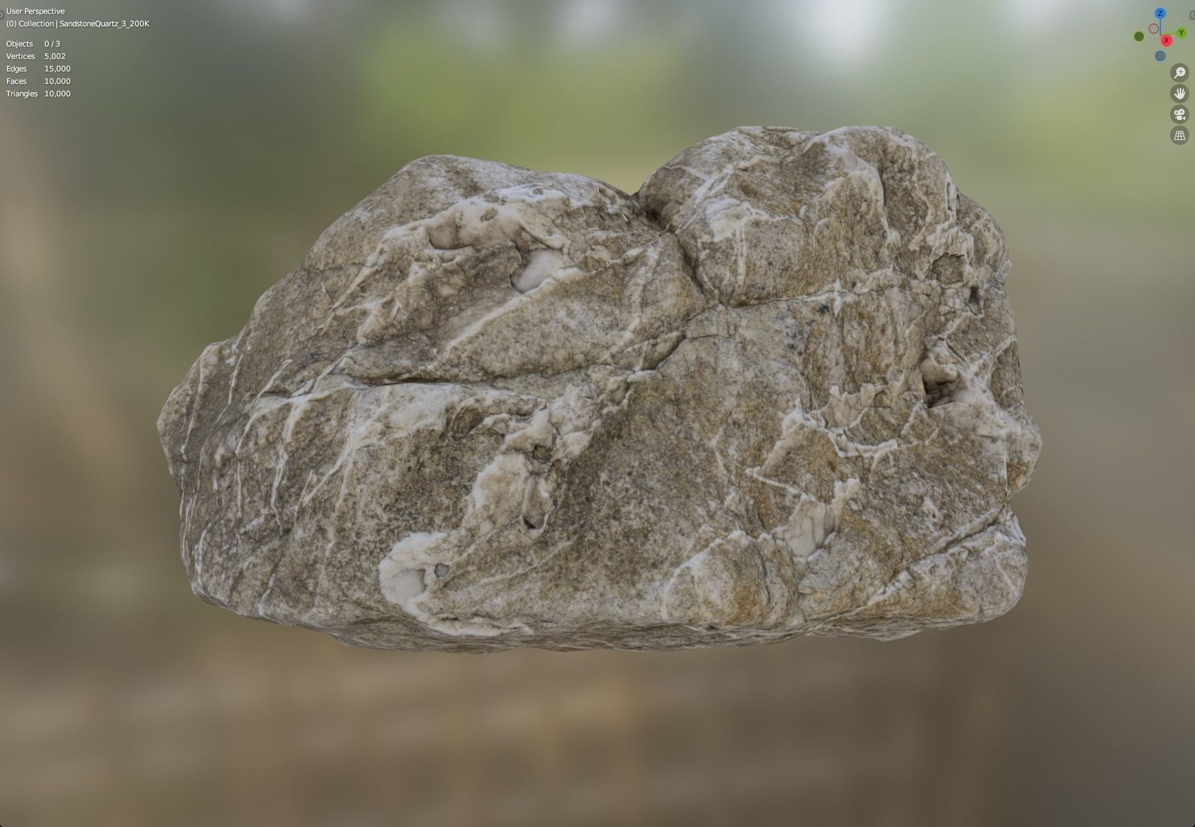 3D model Sandstone with Quartz - 8K Textures - 6 Mesh Resolutions VR ...