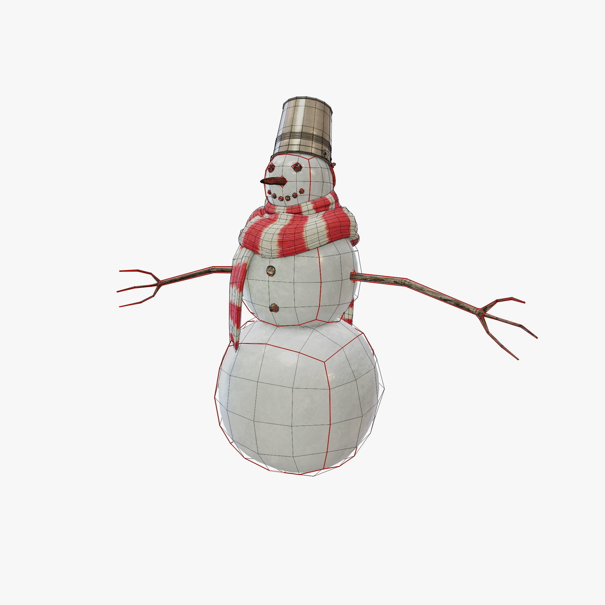 3D model Snowman wearing scarf VR / AR / low-poly | CGTrader