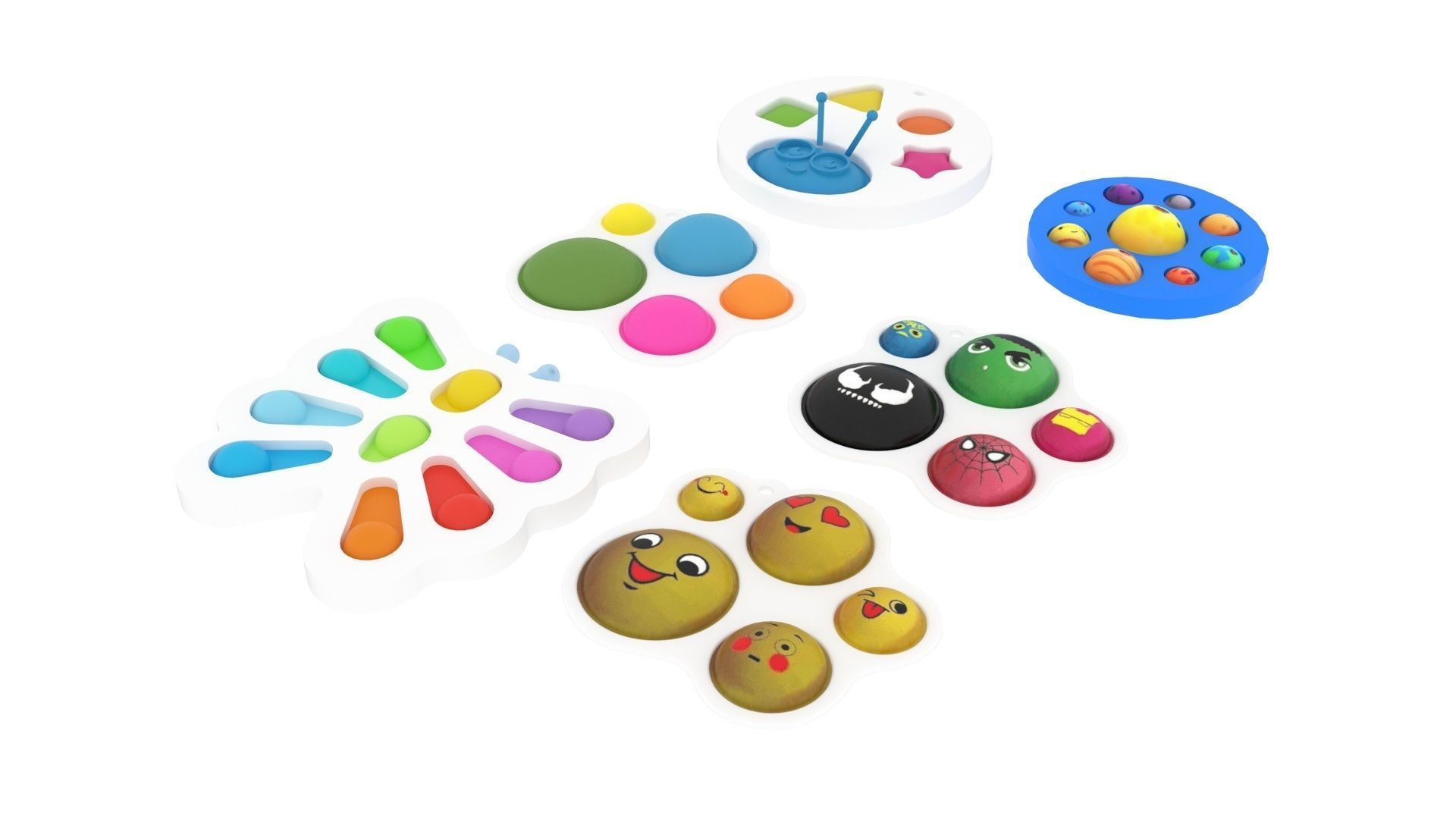 Simple Dimples Set 3D model | CGTrader