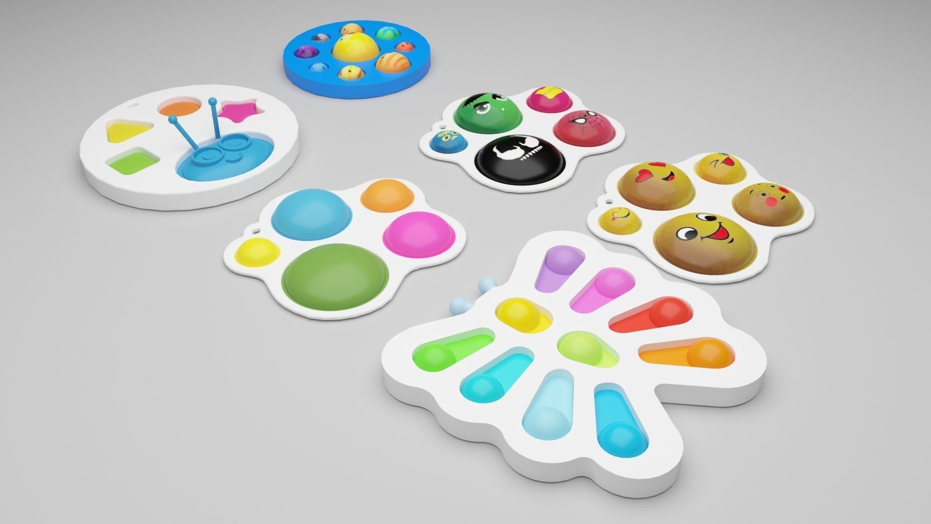 Simple Dimples Set 3D model | CGTrader