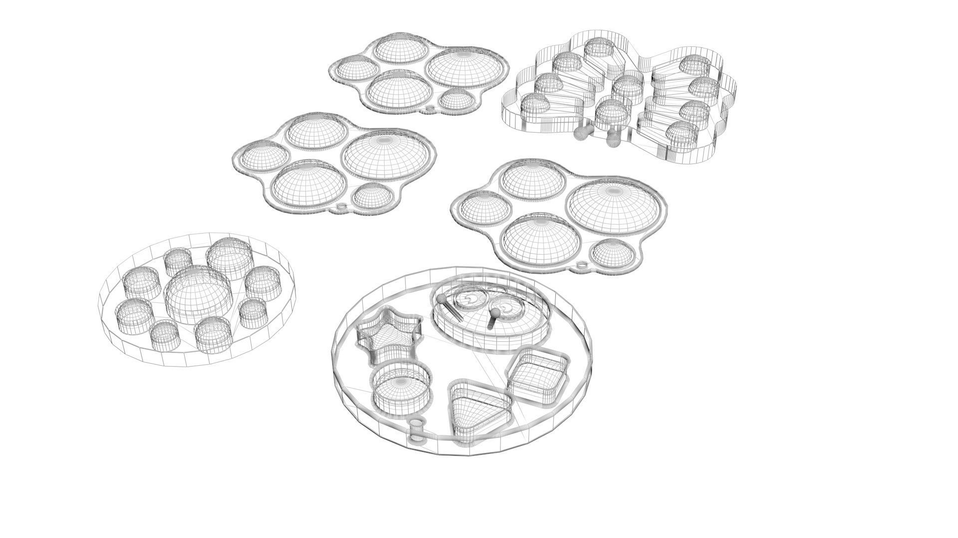 Simple Dimples Set 3D model | CGTrader