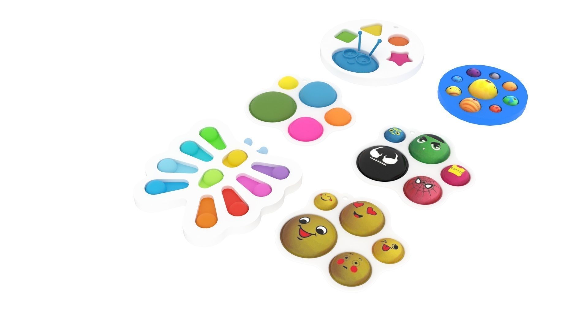 Simple Dimples Set 3D model | CGTrader