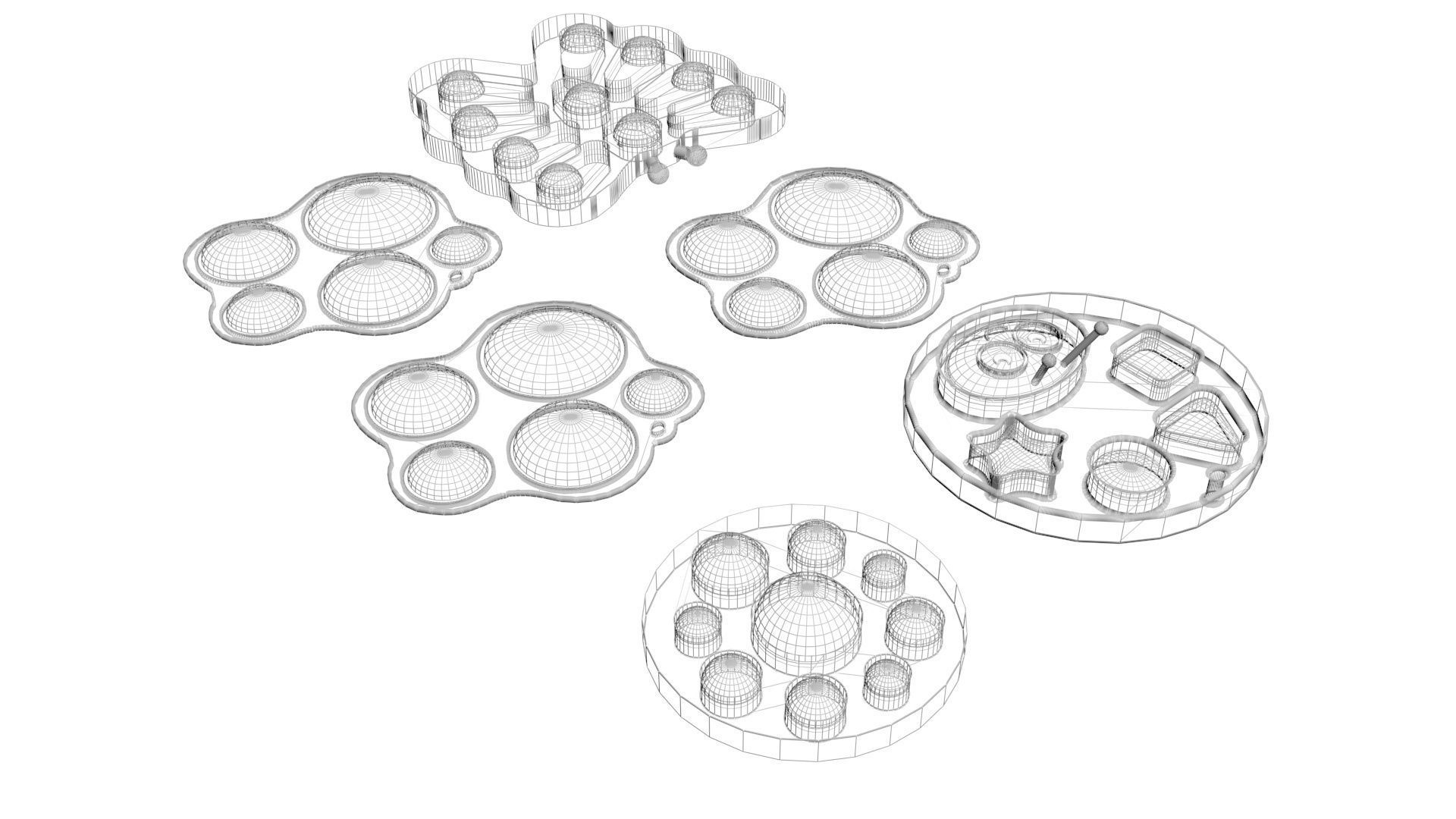 Simple Dimples Set 3D model | CGTrader