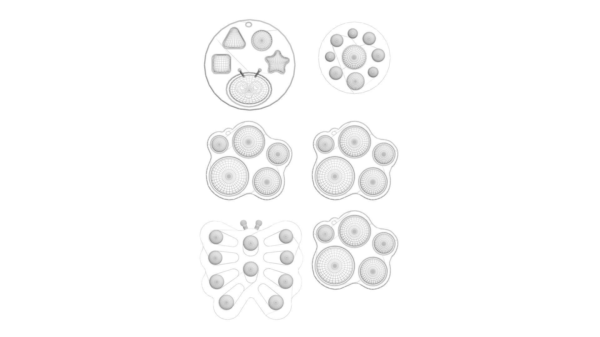 Simple Dimples Set 3D model | CGTrader