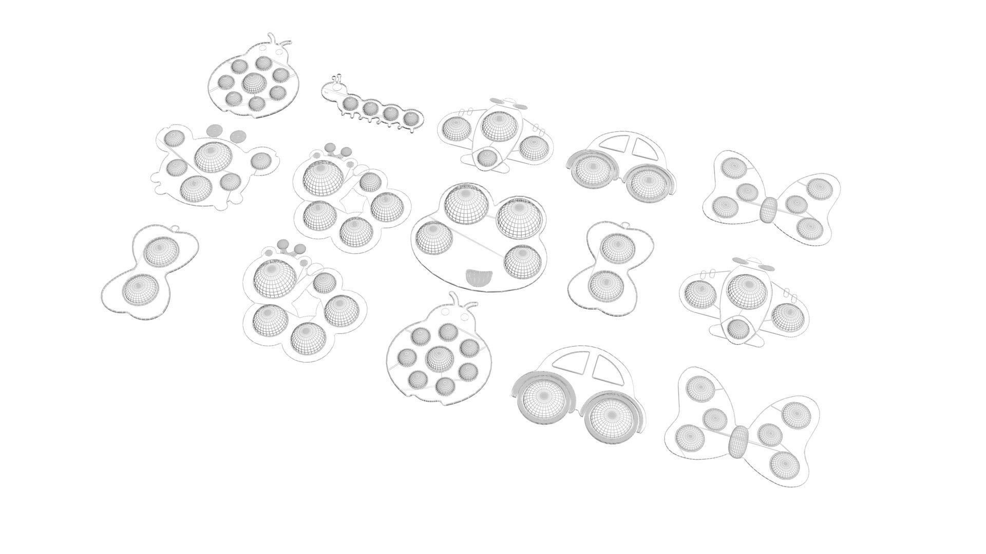 Simple Dimples Set 3D model | CGTrader