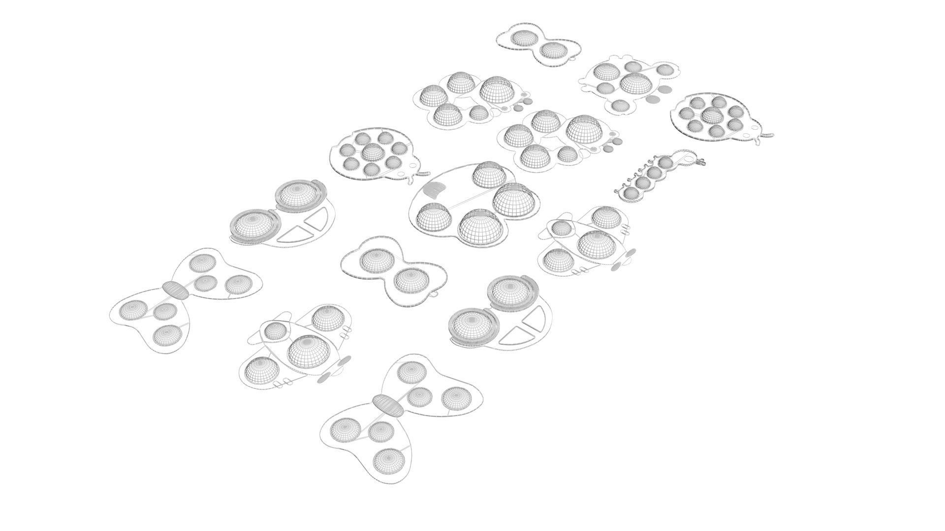 Simple Dimples Set 3D model | CGTrader