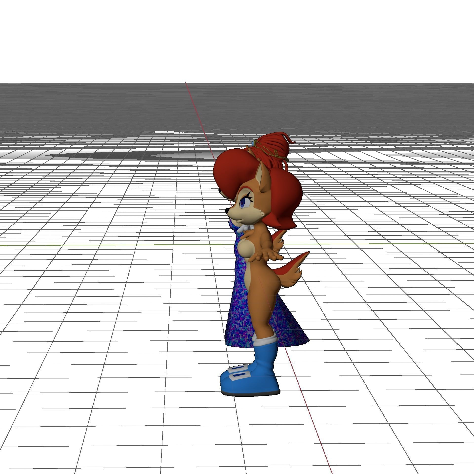 3D model Sally Acorn with Dress VR / AR / low-poly | CGTrader