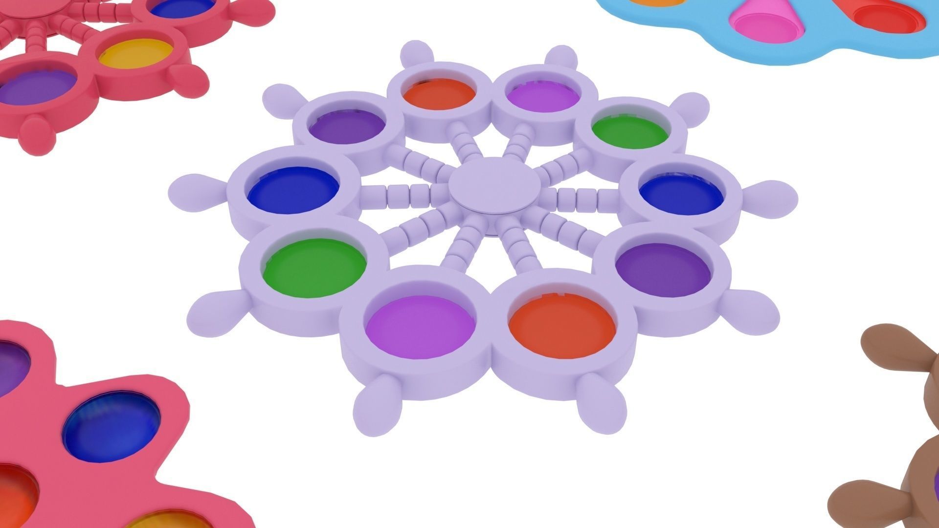 Spinner Simple Dimples Set 3D model | CGTrader