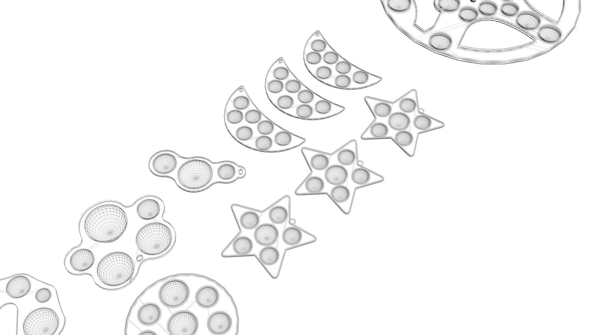 Simple Dimples Set 3D model | CGTrader