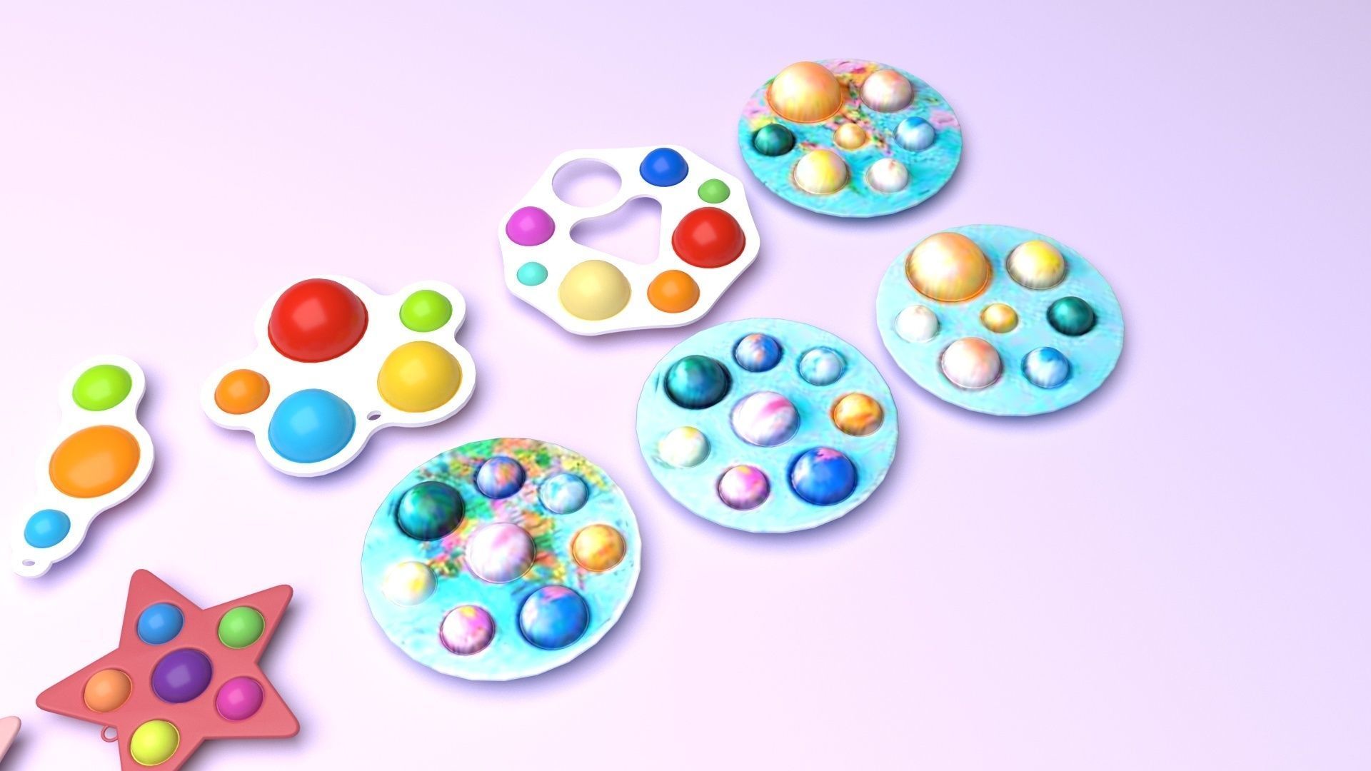 Simple Dimples Set 3D model | CGTrader