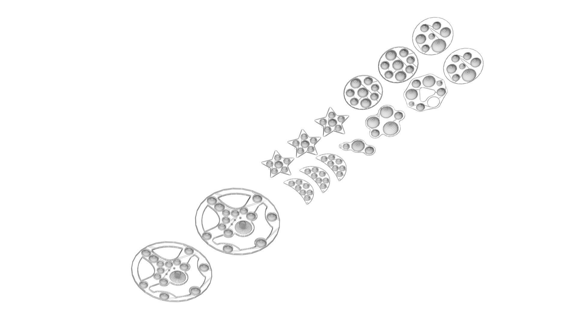 Simple Dimples Set 3D model | CGTrader