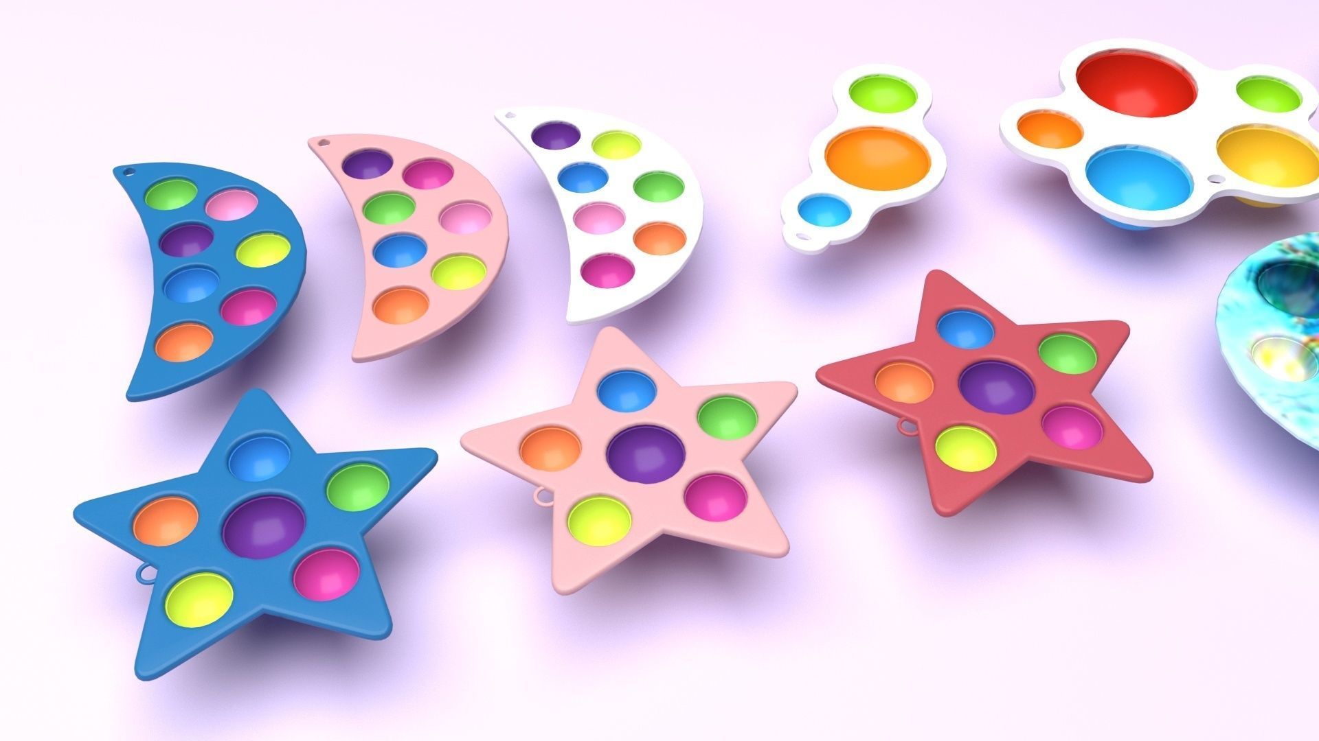 Simple Dimples Set 3D model | CGTrader