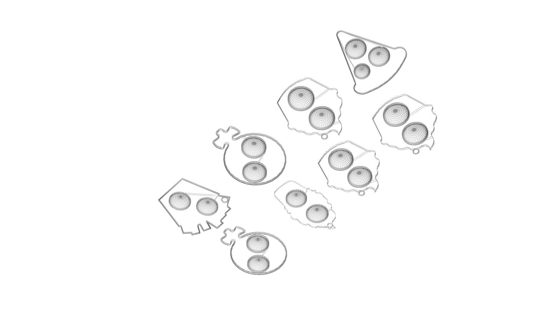 Fast Food Simple Dimples Set 3D model | CGTrader