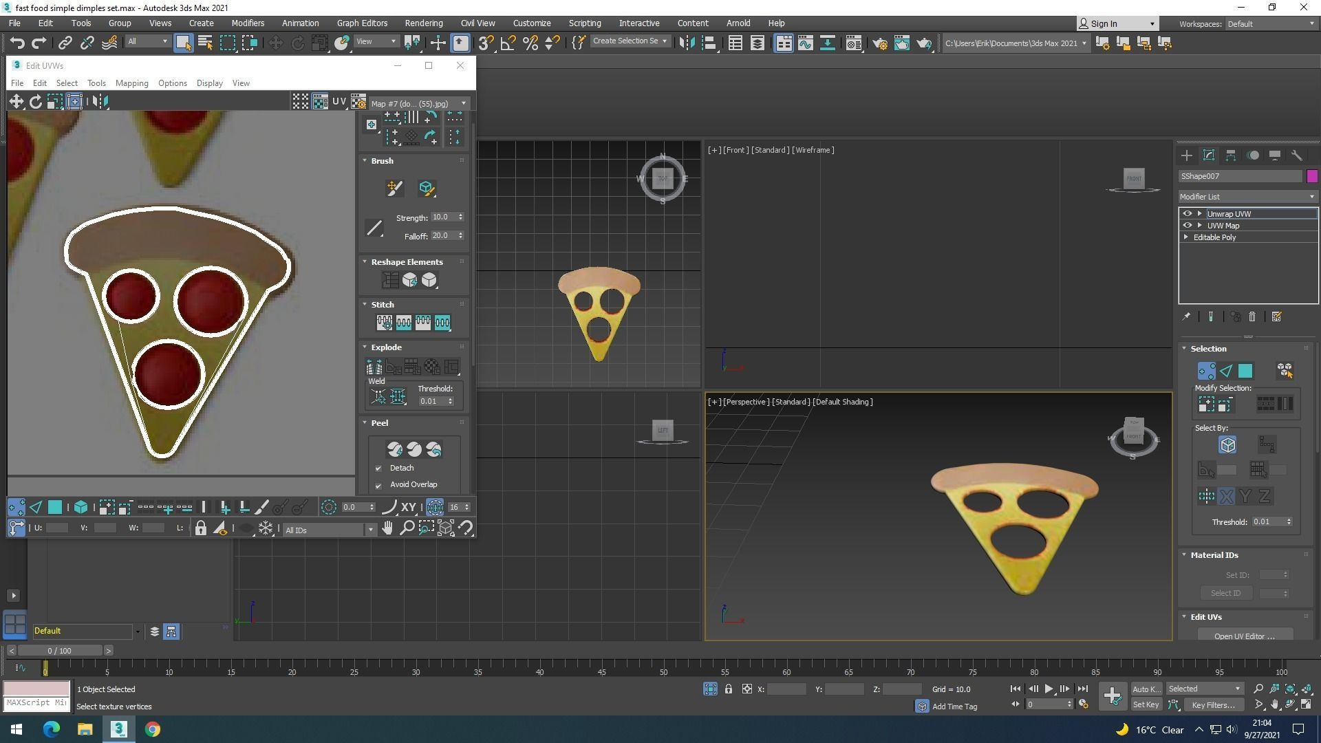Fast Food Simple Dimples Set 3D model | CGTrader