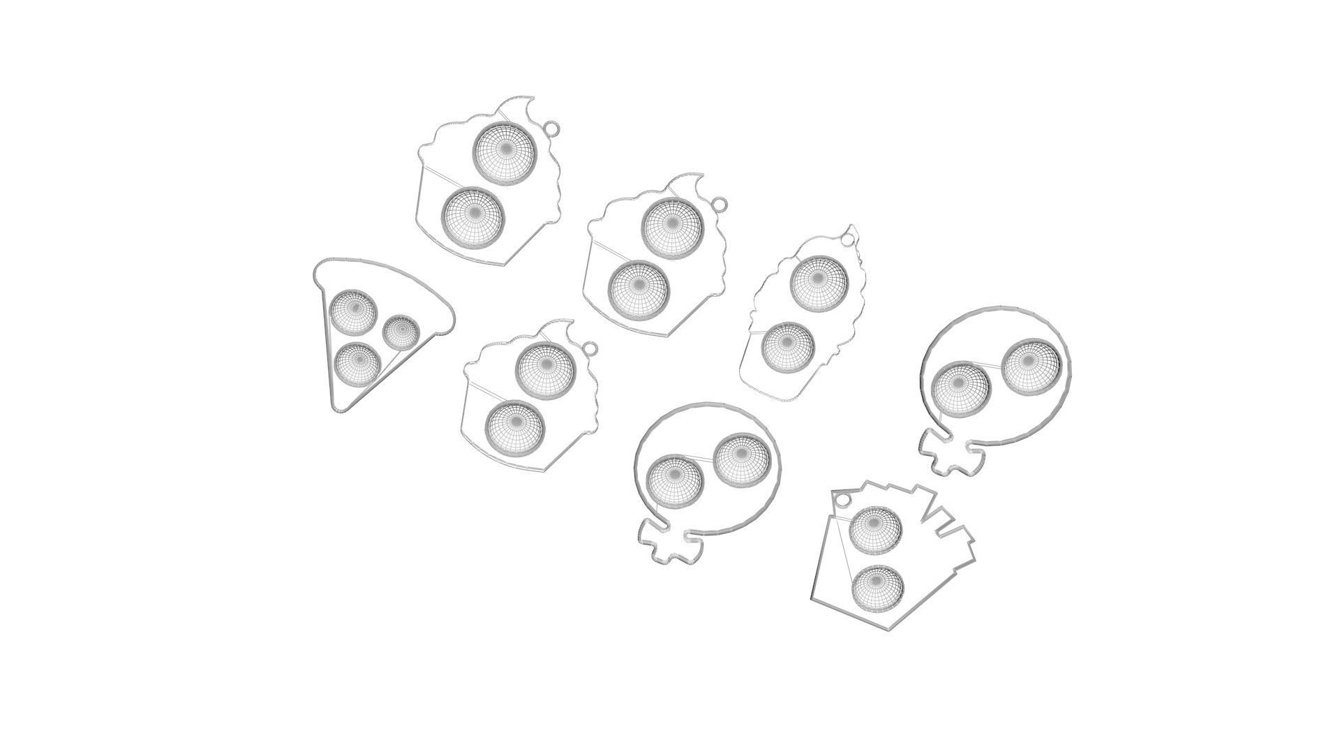 Fast Food Simple Dimples Set 3D model | CGTrader