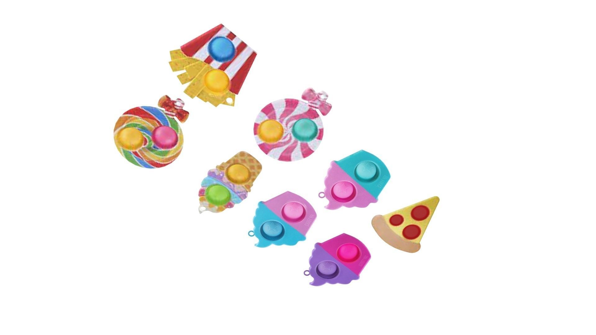 Fast Food Simple Dimples Set 3D model | CGTrader